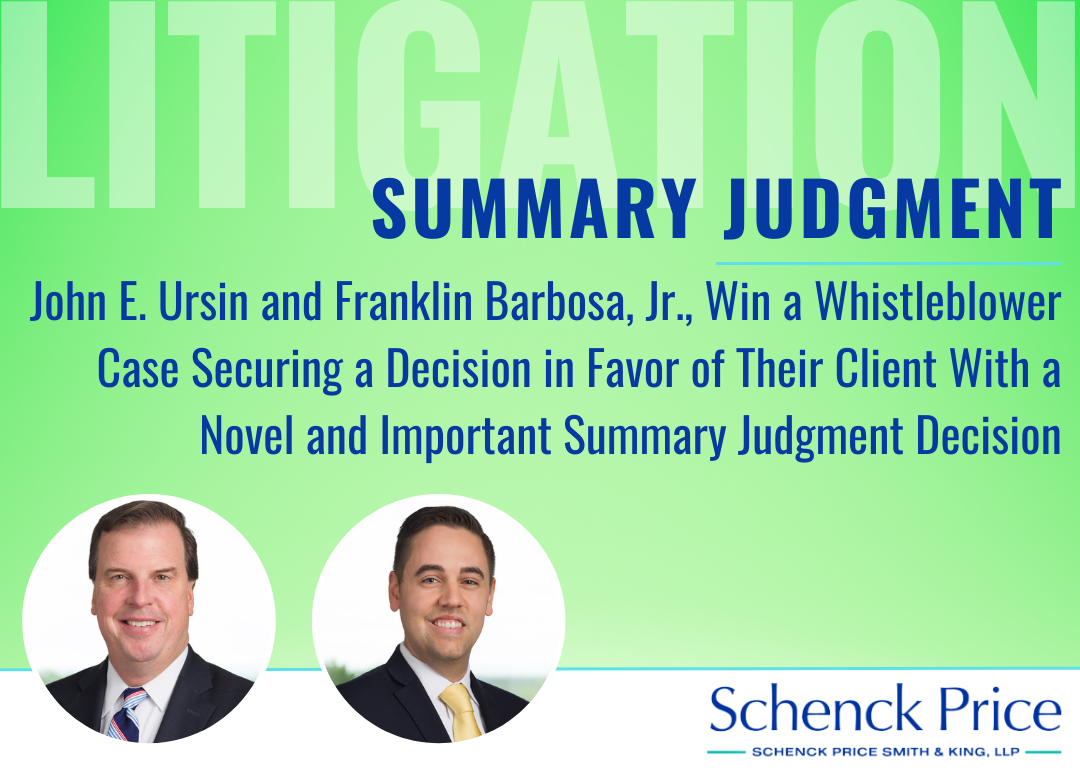 John E. Ursin and Franklin Barbosa, Jr. Win Whistleblower Case With ...